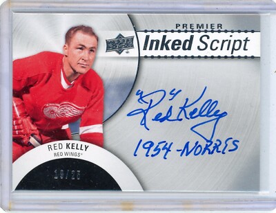 RED KELLY 2017-18 UD PREMIER HOCKEY "INKD SCRIPT" Autograph INSCRIBED ...
