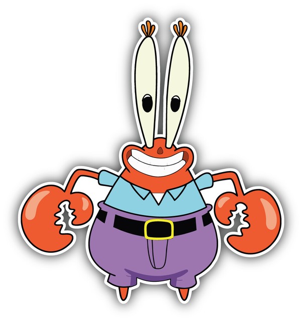 SpongeBob SquarePants Cartoon Mr Crabs Sticker Bumper Decal - ''SIZES ...