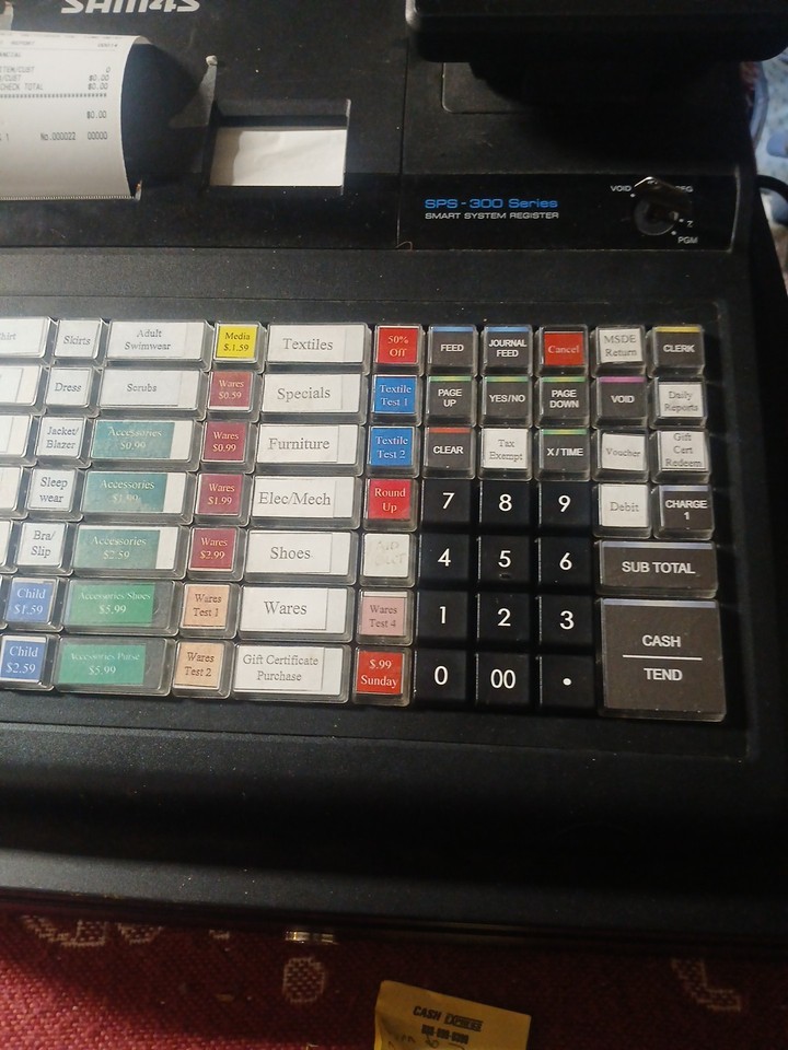 Sam4s SPS-345 Cash Register POS SPS-300 Series w/ Drawer & Keys Tested ...