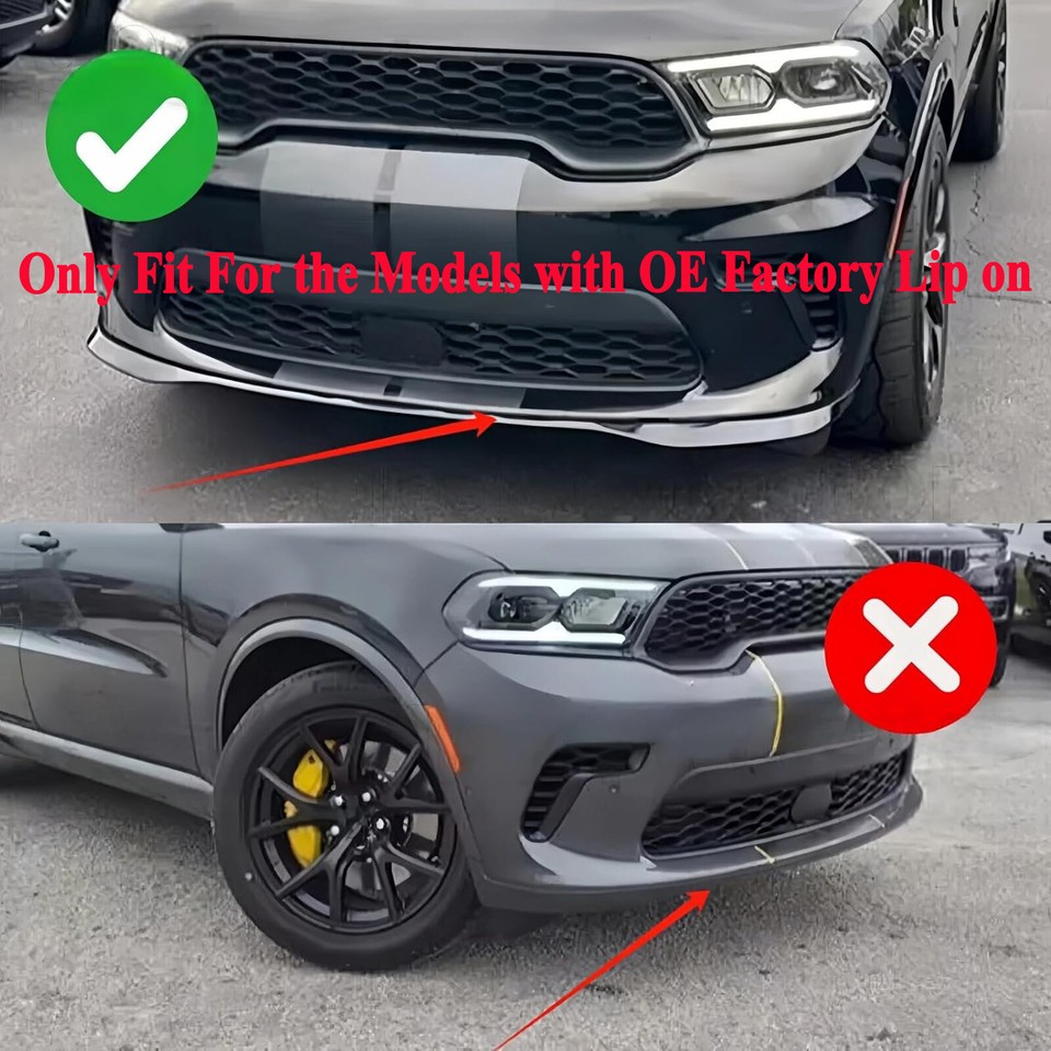 Matte Black For Dodge Durango Hellcat 21-2024 Front Bumper Splitter ...