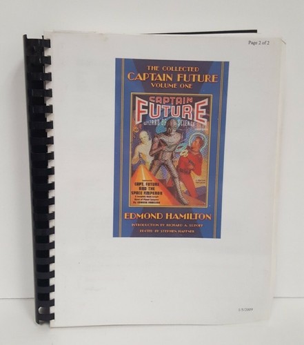 PROOF COPY Collected Captain Future, Volume One by Edmond Hamilton ...