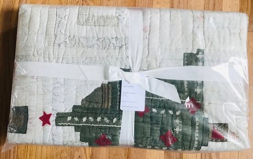 Pottery Barn Arden Tree Quilt Set Queen 2 Euro Shams Christmas Holiday ...