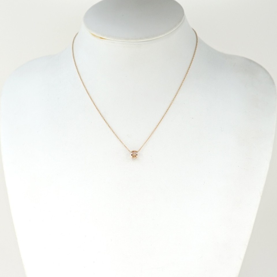 Tiffany & Co. Atlas Mini Ring Pendant Necklace 16" 18K Rose Gold Auth w ...