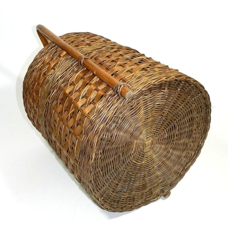 Asian Chinese 2 Tier Wedding Storage Basket Bamboo & Woven Rattan | eBay