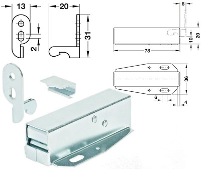 Attic Door Lock Touch Catch ~Surface Mounted~ Hatch Push Loft/Cupboard ...