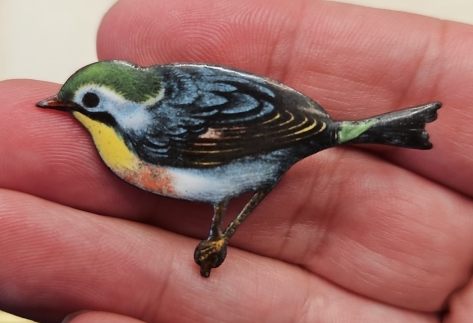 Vintage Small Metal Bird Brooch Pin Finch Sparrow Robin Jay Pink Blue ...