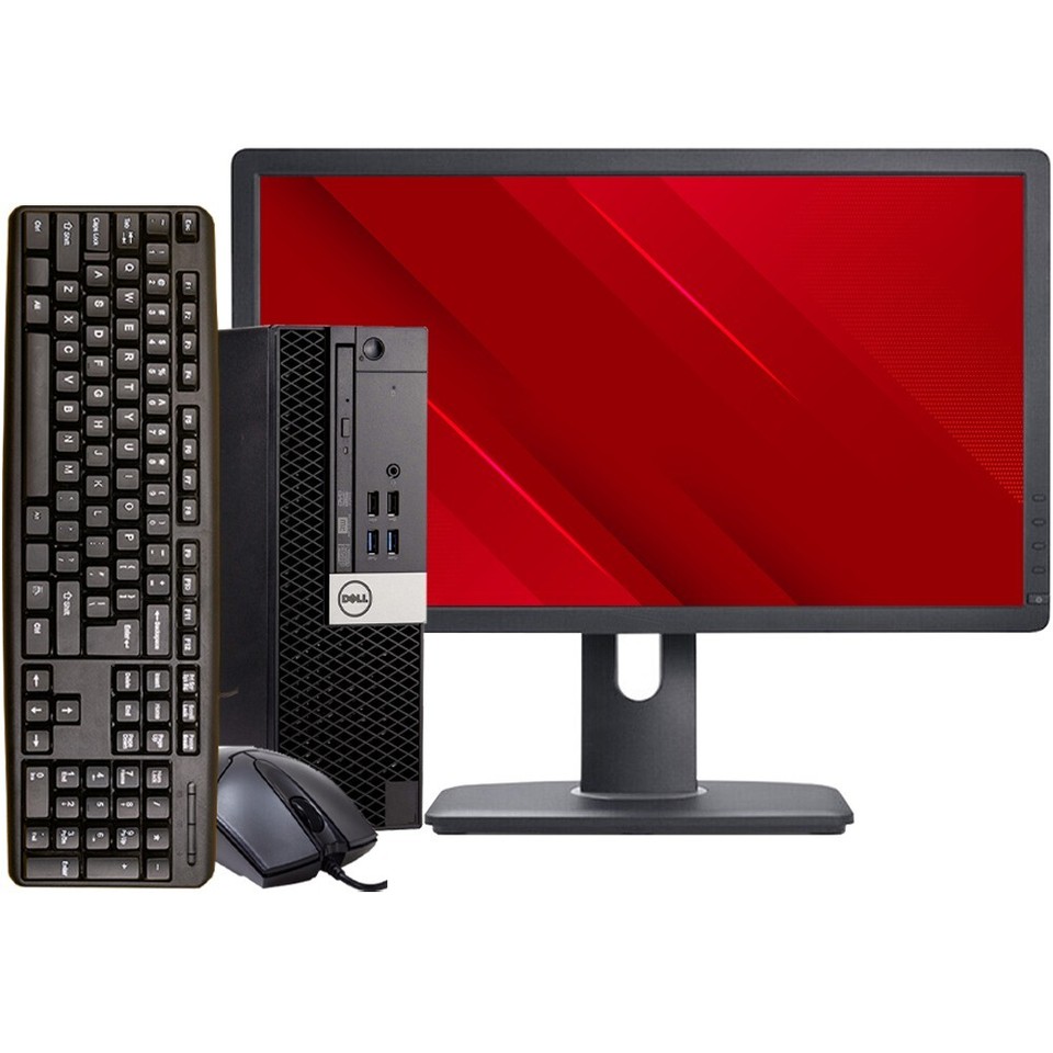 Dell Desktop Computer i7 16GB RAM 512GB SSD 1TB Dual 22" LCD Windows 10 ...