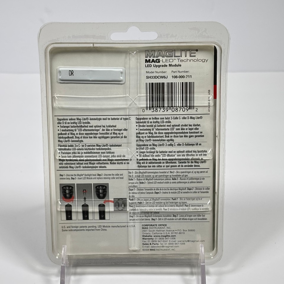 Maglite LED Upgrade Module For 3 Cell (C or D) Flashlight SH33DCW6J 108 ...