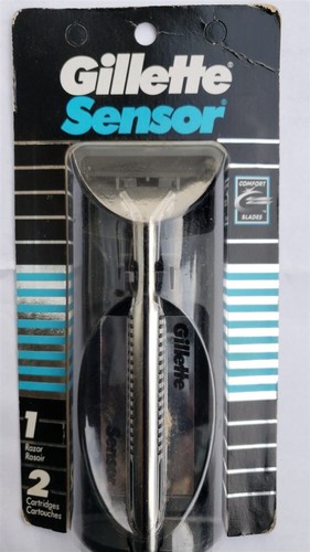 Original Gillette Sensor Razor Metal Handle Cartridges Refills 1989 ...