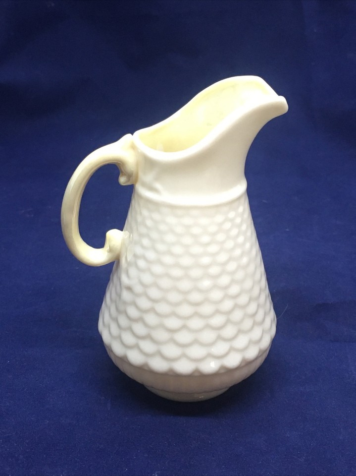 BELLEEK KILKENNY SCALES CREAMER WITH PALE YELLOW LUSTRE ACCENT - 2ND ...