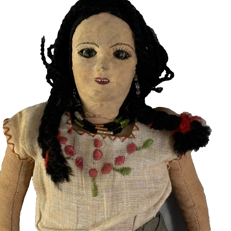 Native American Cloth Doll Beaded Dress Clothing 12” Vtg 20th C | eBay