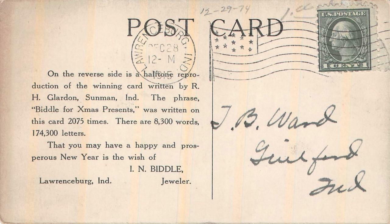 SUNMAN INDIANA BIDDLE FOR CHRISTMAS PRESENTS JEWELRY ADVERTISING ...