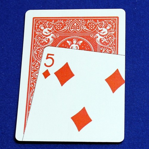5 Diamonds, Overlapping Red Back, Blue Bicycle Gaff Playing Card ...