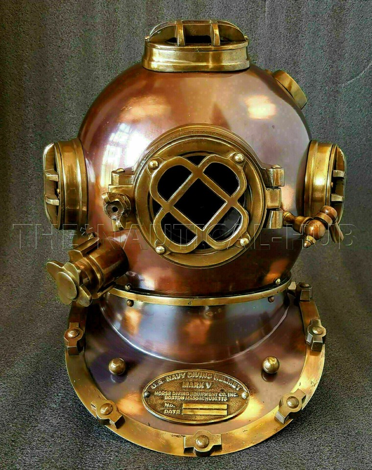Antique 18" Diving Divers Helmet Vintage U.S Navy Mark V Scuba Diving ...