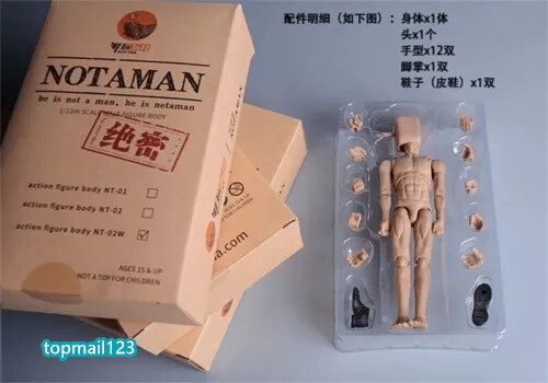 Notaman 1/12 Male Super Flexible Strong Muscular Square Head Action ...
