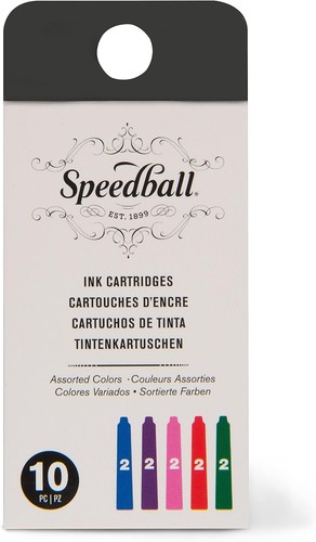 Speedball Fountain Pen Ink Cartridges for 10 Count (Pack of 1), Mixed ...