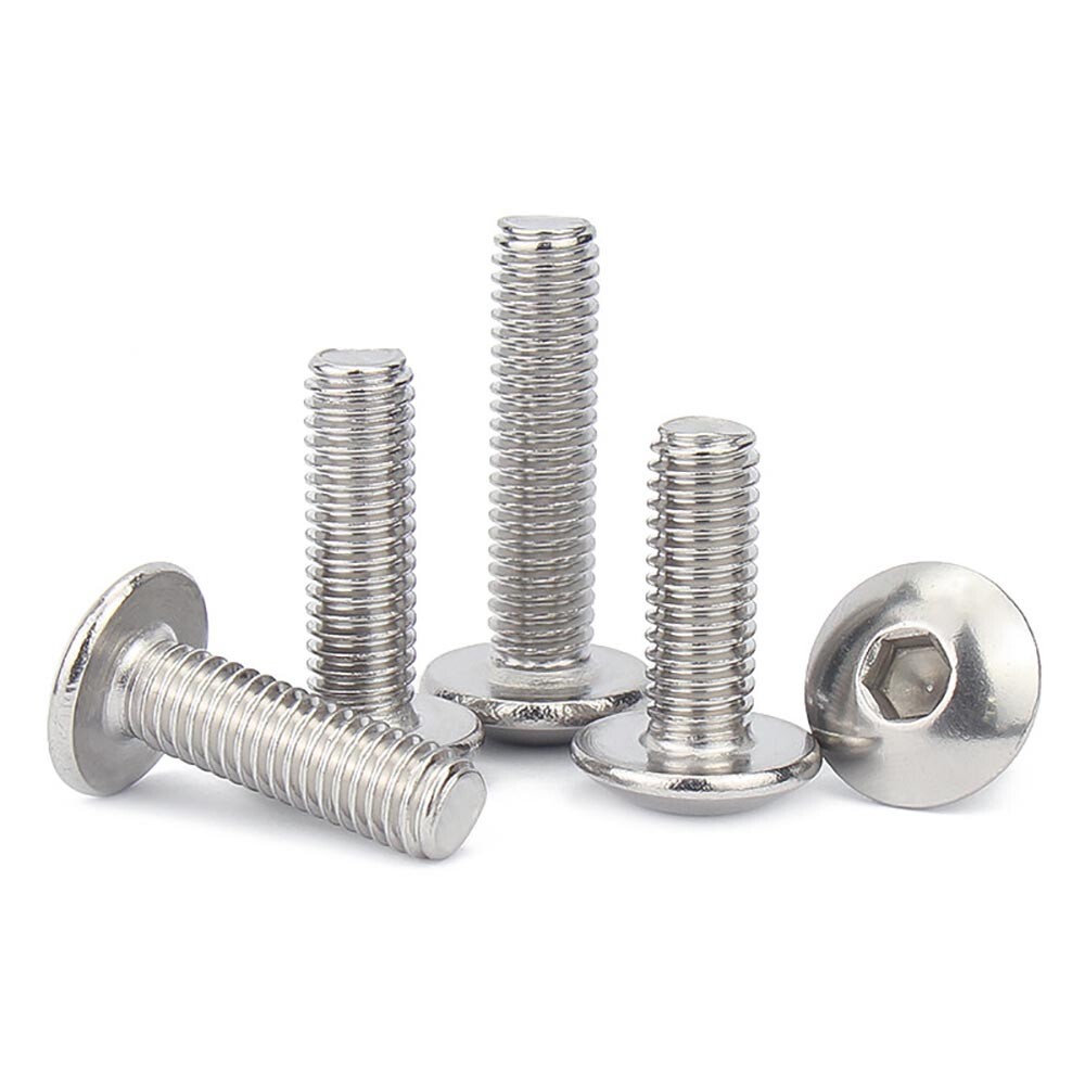 Large Button Head Screws Hexagon Allen Socket Bolts A2 Stainless Steel ...