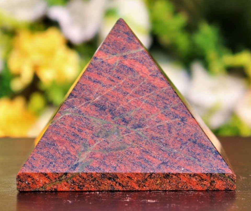 100MM Red Unakite Crystal Pyramid Chakra Balance Healing Pyramid ...