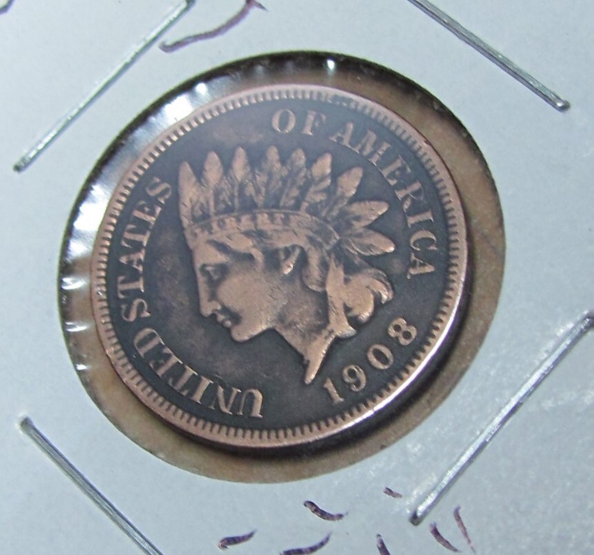 RARE KEY DATE 1908 S. INDIAN HEAD CENT PENNY LOT (VF. DETAIL) (FULL ...