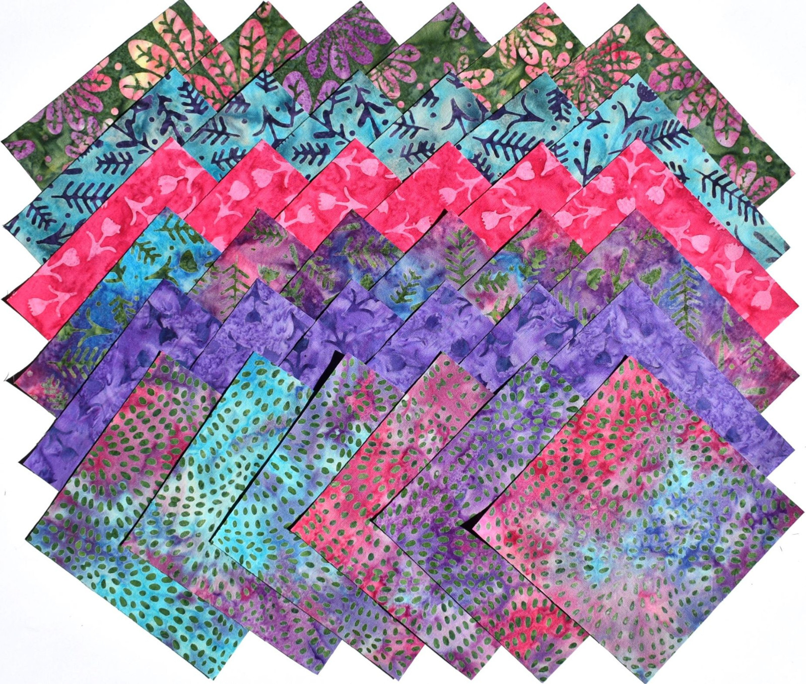 SUMMER TWILIGHT Batiks from Island Batik - (48) 5" batik square set | eBay