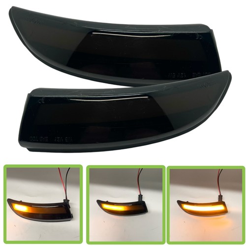 Dynamic LED wing mirror indicator lights smoked For Ford Fiesta MK7 ...
