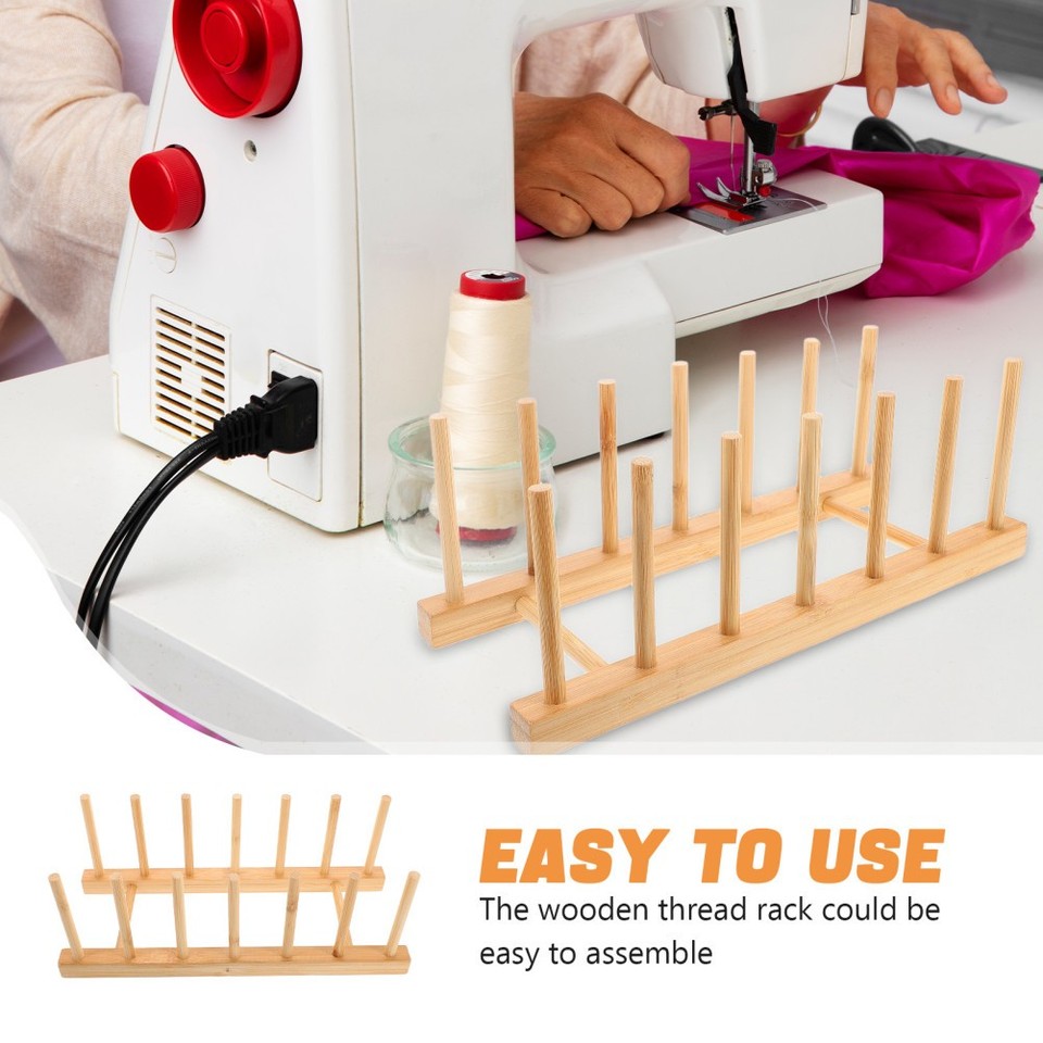 Practical Wooden Spool Holder Household Spool Storage Rack Sewing ...