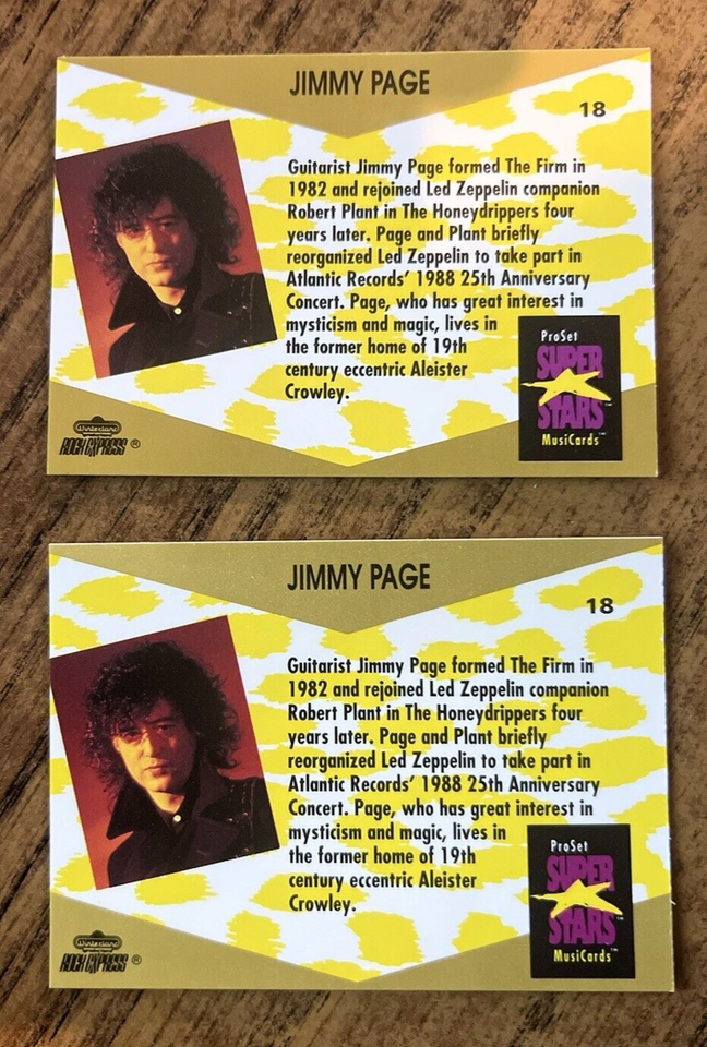 Jimmy Page - 1991 Pro Set RARE Music Card #18 | eBay