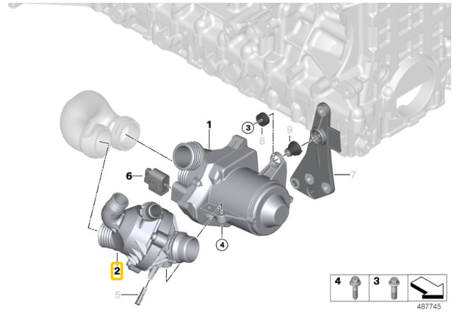 New Genuine BMW X3 F25 X4 F26 Engine Coolant Thermostat 7586784 OEM | eBay