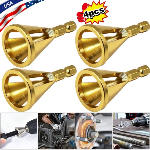 4PCS Stainless Steel Remove Burr Drill Bit Deburring External Chamfer ...