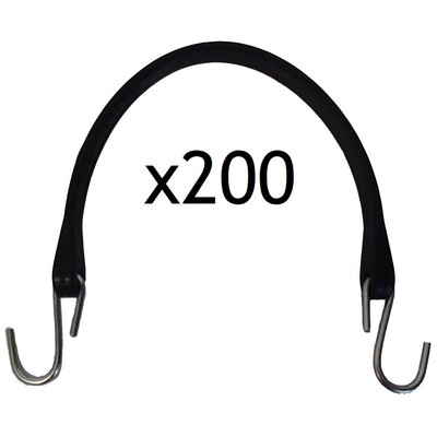 200 15" HD Rubber Tarp Straps Flatbed Bungee Tarp Tie-Downs Tire Chain ...