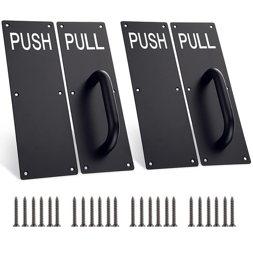 2 Sets 12 Inch Stainess Steel Door Handles Sturdy Door Pull Push Plates ...