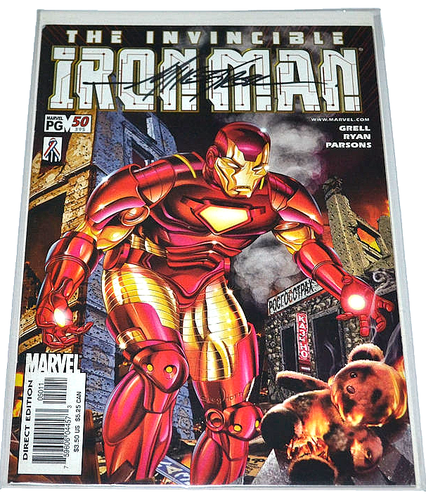 IRON MAN #50 Signed by MIKE GRELL Anniversary Giant Size Issue Marvel ...