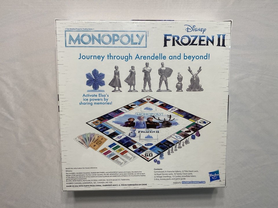 Disney Frozen II Edition Monopoly Elsa's Ice Power Board Game Journey ...