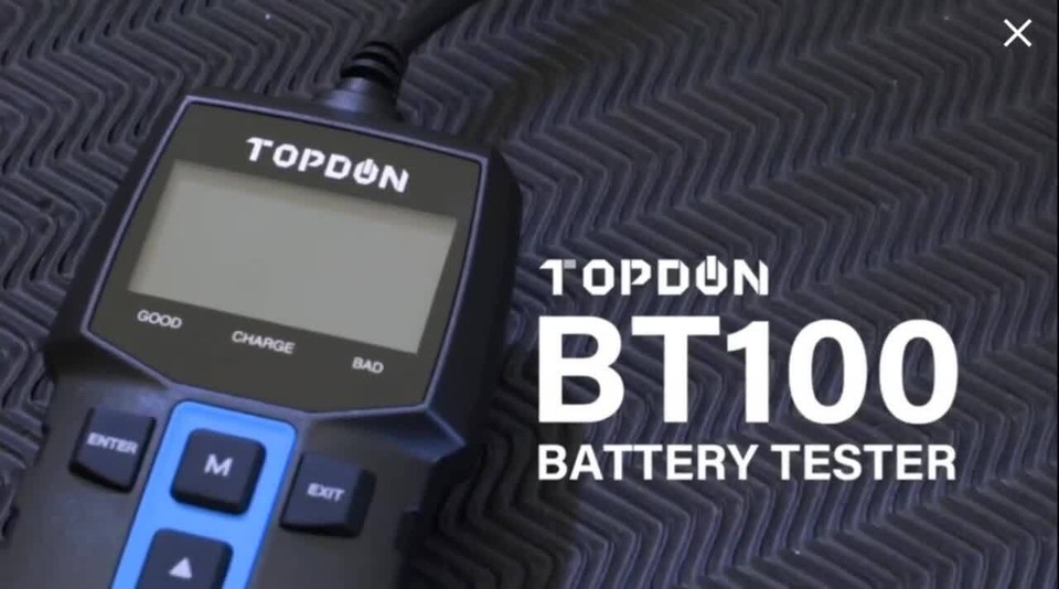 TOPDON BT100 Digital Battery Analyzer 12V Car Battery Load Tester ...