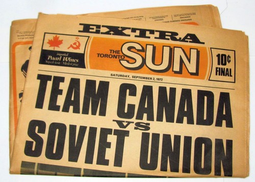 1972 Team Canada Vs Soviet Union Summit Series Newspaper Toronto Sun ...