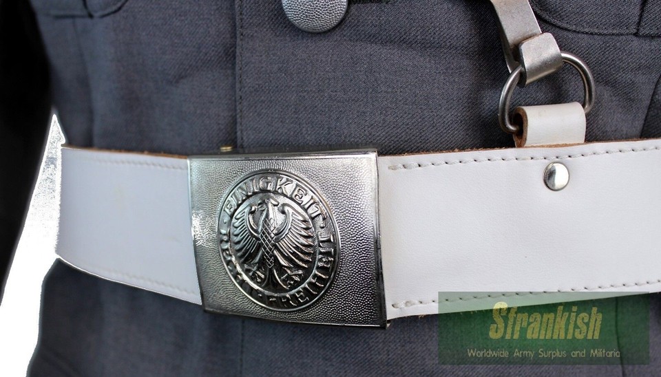 Vintage German army white leather belt marching parade Bundeswehr ...