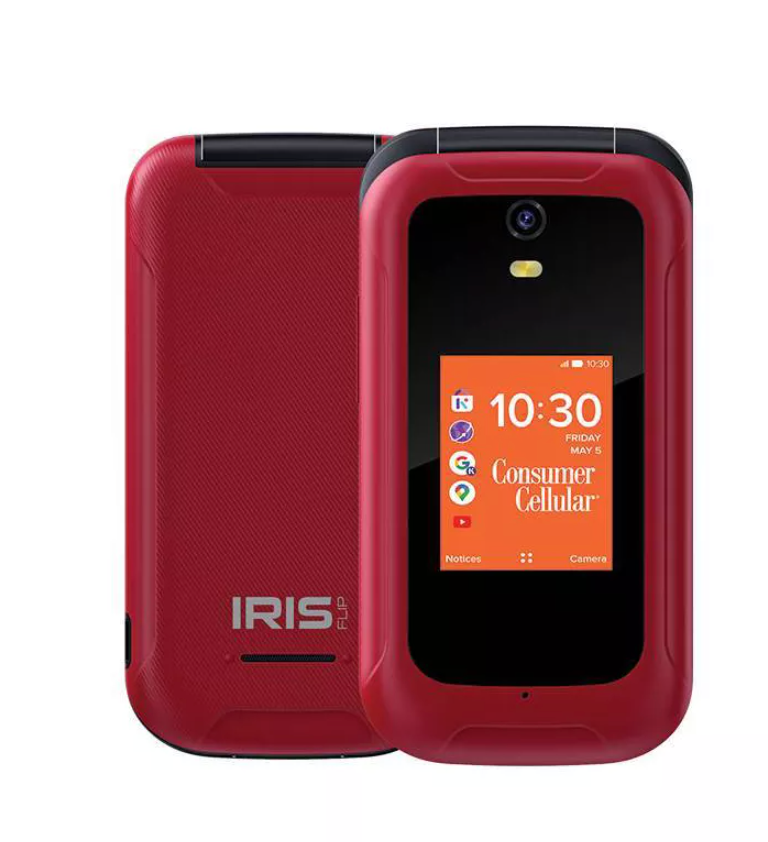 New Sealed Consumer Cellular Iris Flip Phone (8GB) 5.0MP Camera 4G LTE ...