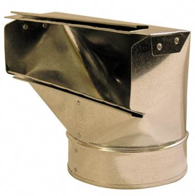 Made in USA Galvanized HVAC Duct 90 Stack Boot, 6" ID, 3-1/4" Wide x 10 ...