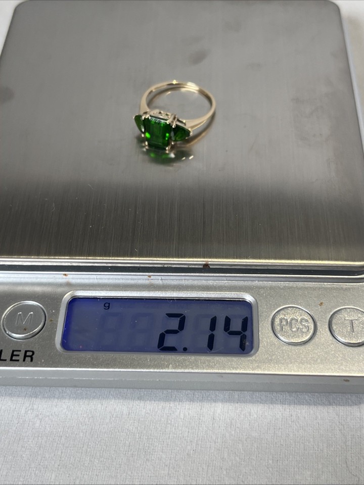 10k Emerald Cut Chrome Diopside Ring Size 6 3/4 - 2.14gr | eBay