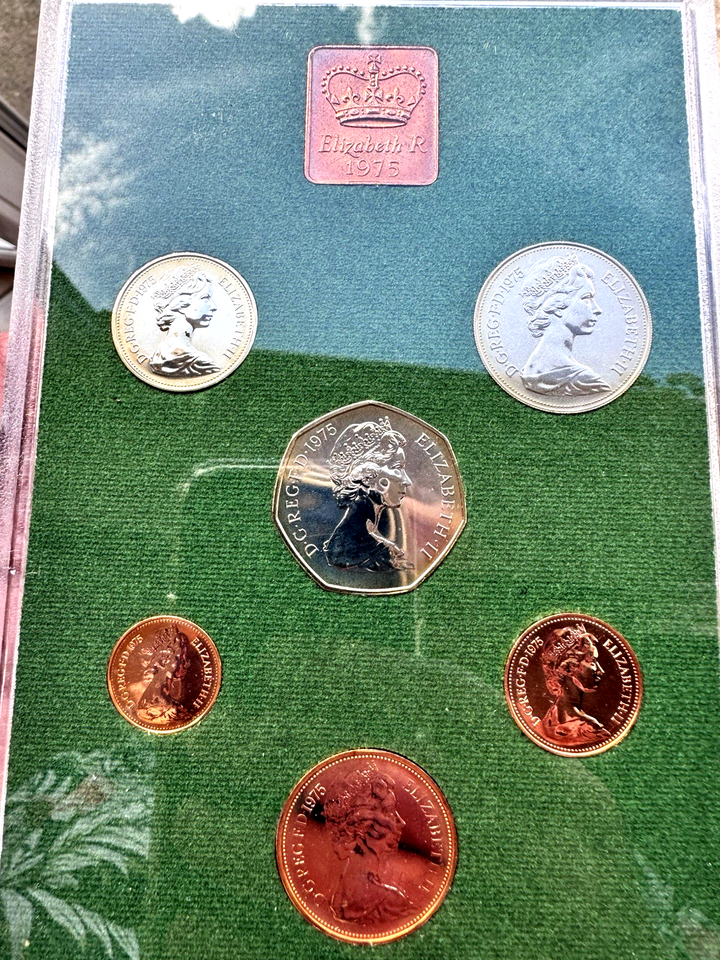 1975 Royal Mint Decimal 6 Coin Set Pack Britannia 50p to 1/2p BU | eBay UK