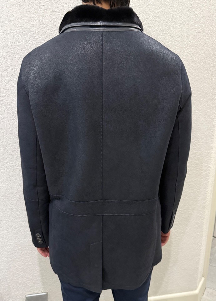 NWT Allen Edmonds Navy Shearling Jacket - Large - | eBay