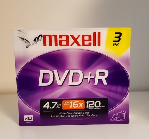 Maxell DVD+R 4.7 GB New and Sealed DVD w/ Jewel Cases - 3 Pack Blank ...
