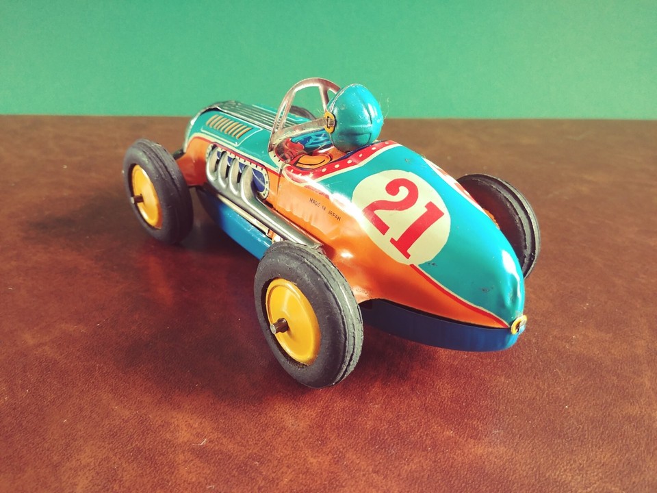 Scarce Alps Japan Tin Friction Crash Racer Tinplate Open-wheel Race Car ...