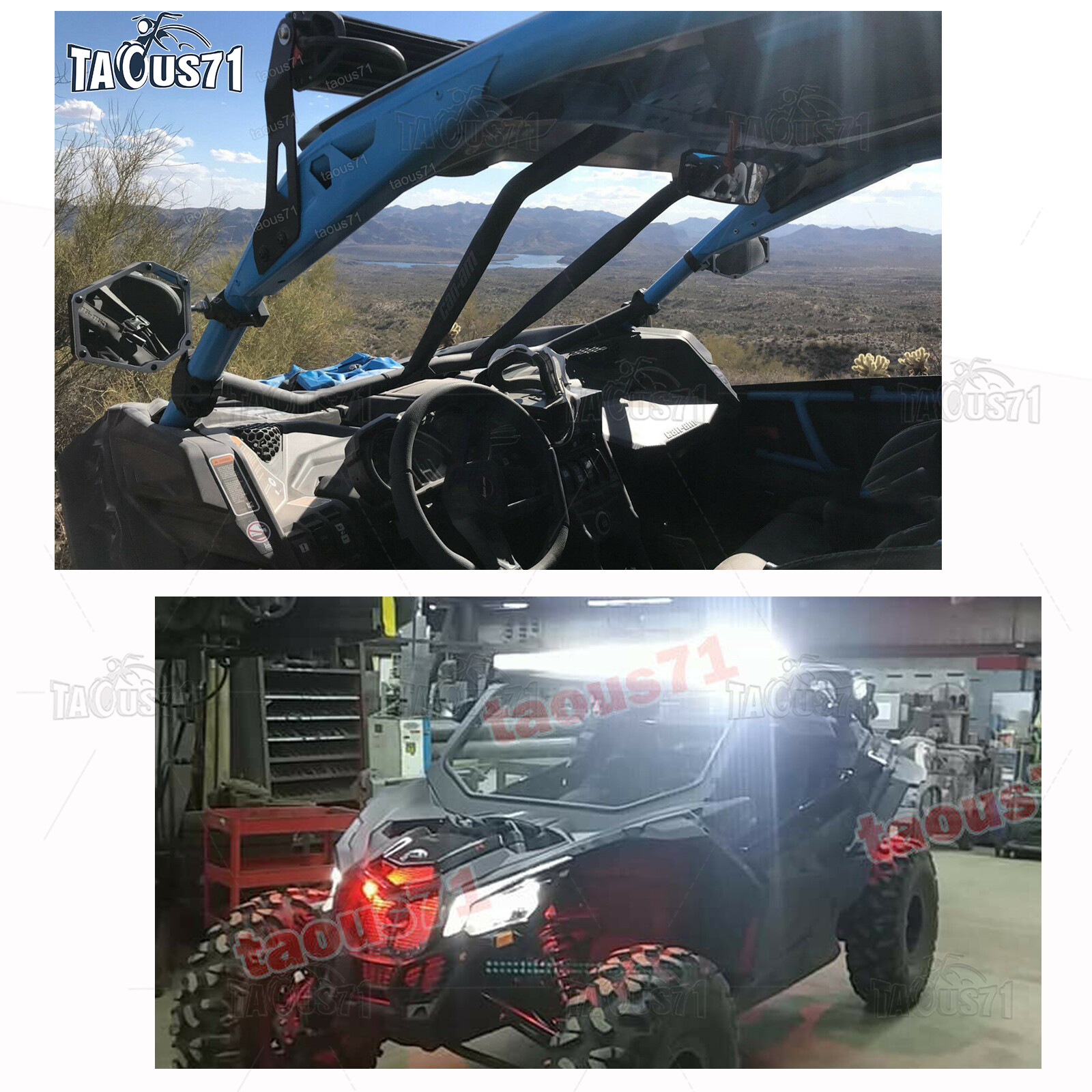 Fit Can-am Maverick X3 DS RS MAX Curved 52" LED Light Bar Upper Roof ...