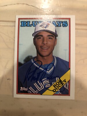 Rob Ducey Toronto Blue Jays Autographed 1988 Topps Baseball Card #438 ...