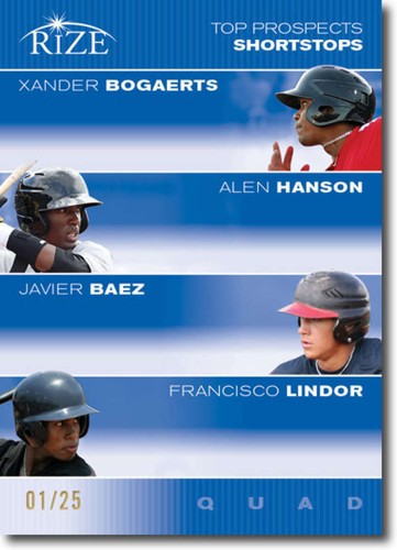 2012 Leaf Rize Draft Blue Top Prospects Quad Manny Banuelos Brandon ...