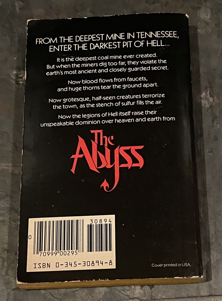 The Abyss by Jere Cunningham 1st Edition Paperback 1983 Ballantine ...