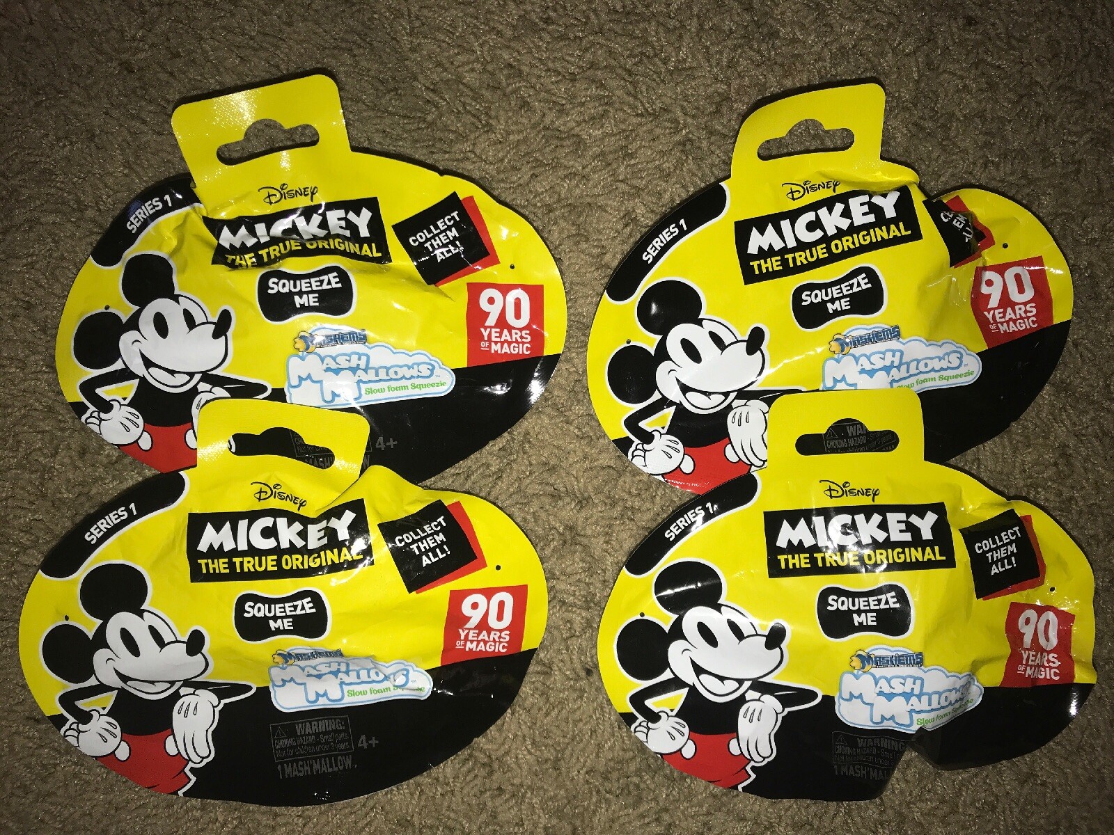 Lot Of 4 Mickey Mouse 90 Years Of Magic Mash Mallows Mash'Ems Blind ...