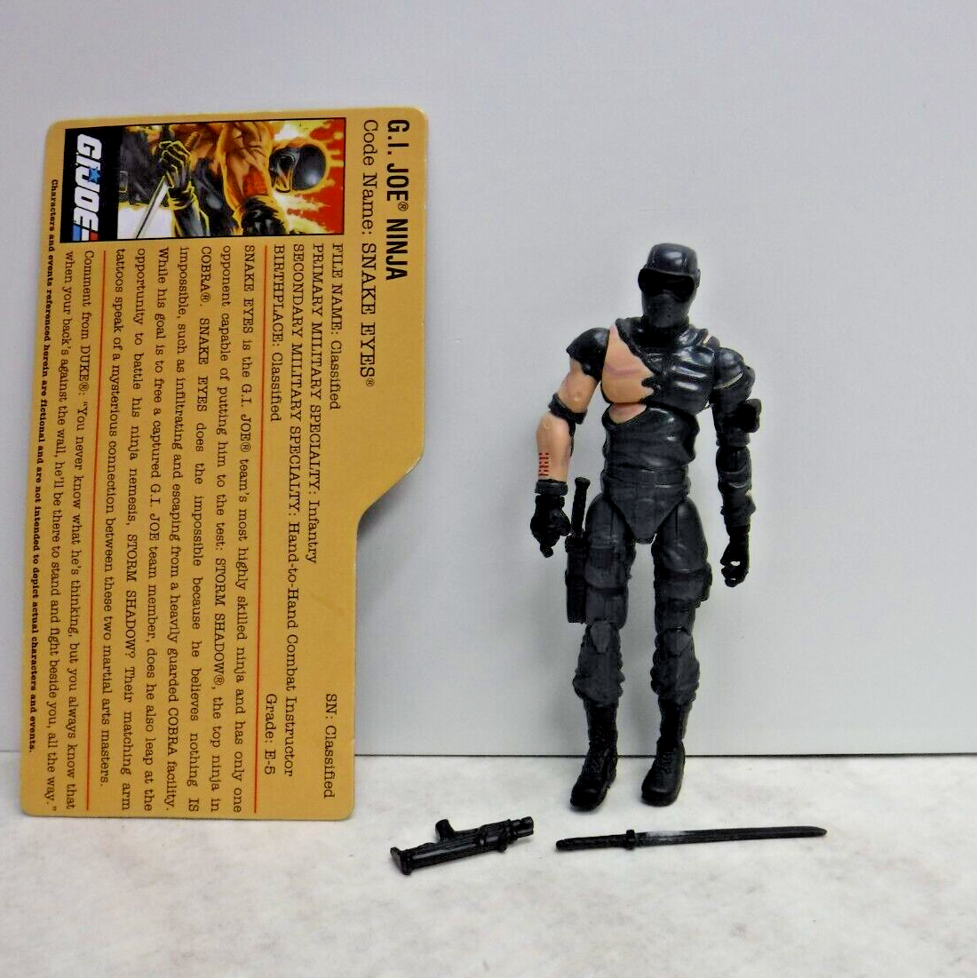 Snake Eyes Battle Damaged G.I. Joe Hasbro 25th 4" Figure W/ Card ...