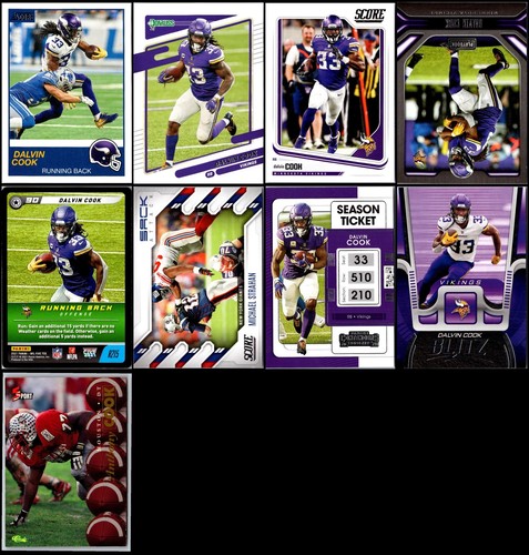 Dalvin Cook Minnesota Vikings (9) Card Lot - GOING, GOING… ALMOST GONE ...